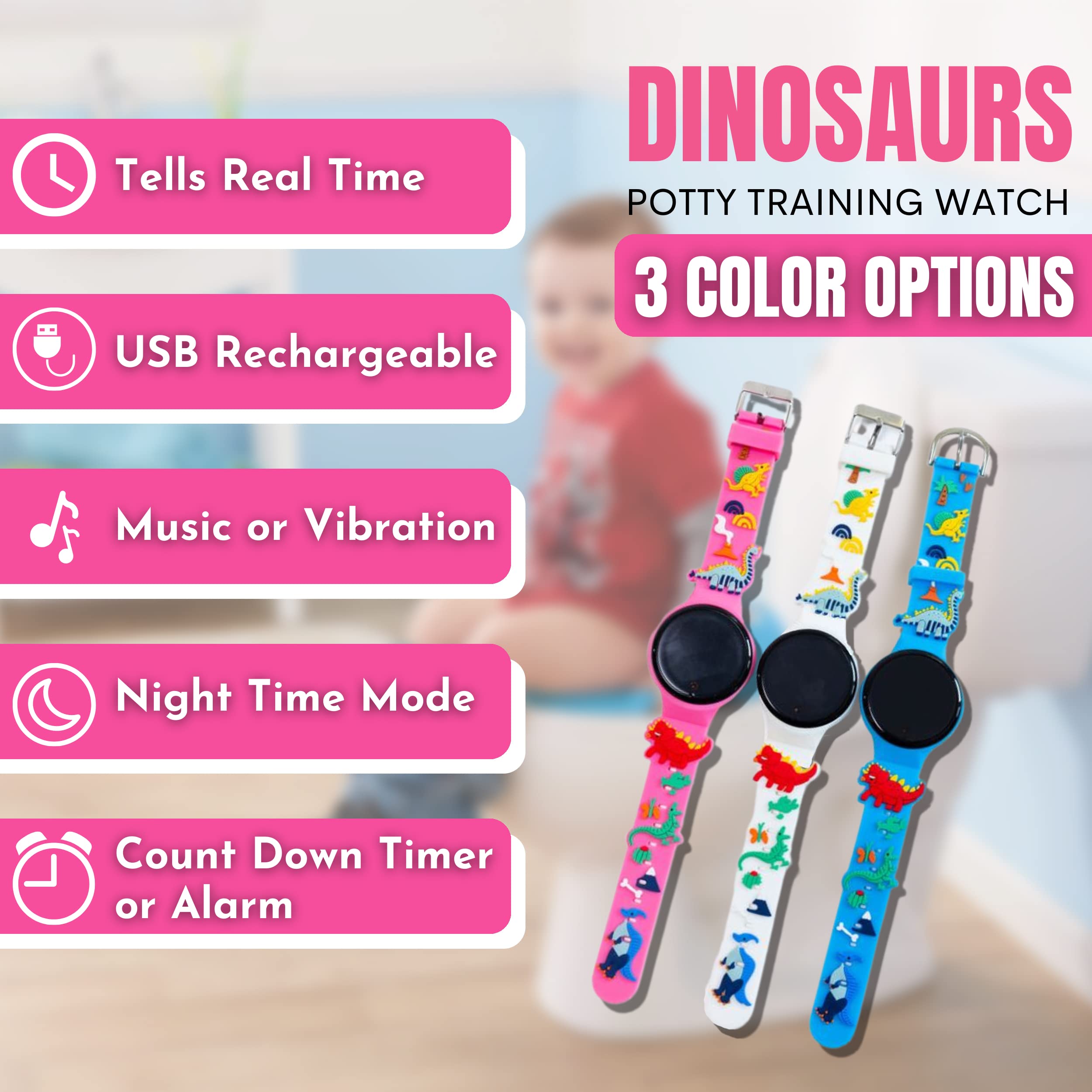 Potty Training Magic Stickers with 3D Potty Training Watch | Potty Training Watch for Girls | Potty Training Watch for Boys with Alarm | Potty Training Stickers You Pee On | Toddler Potty Training