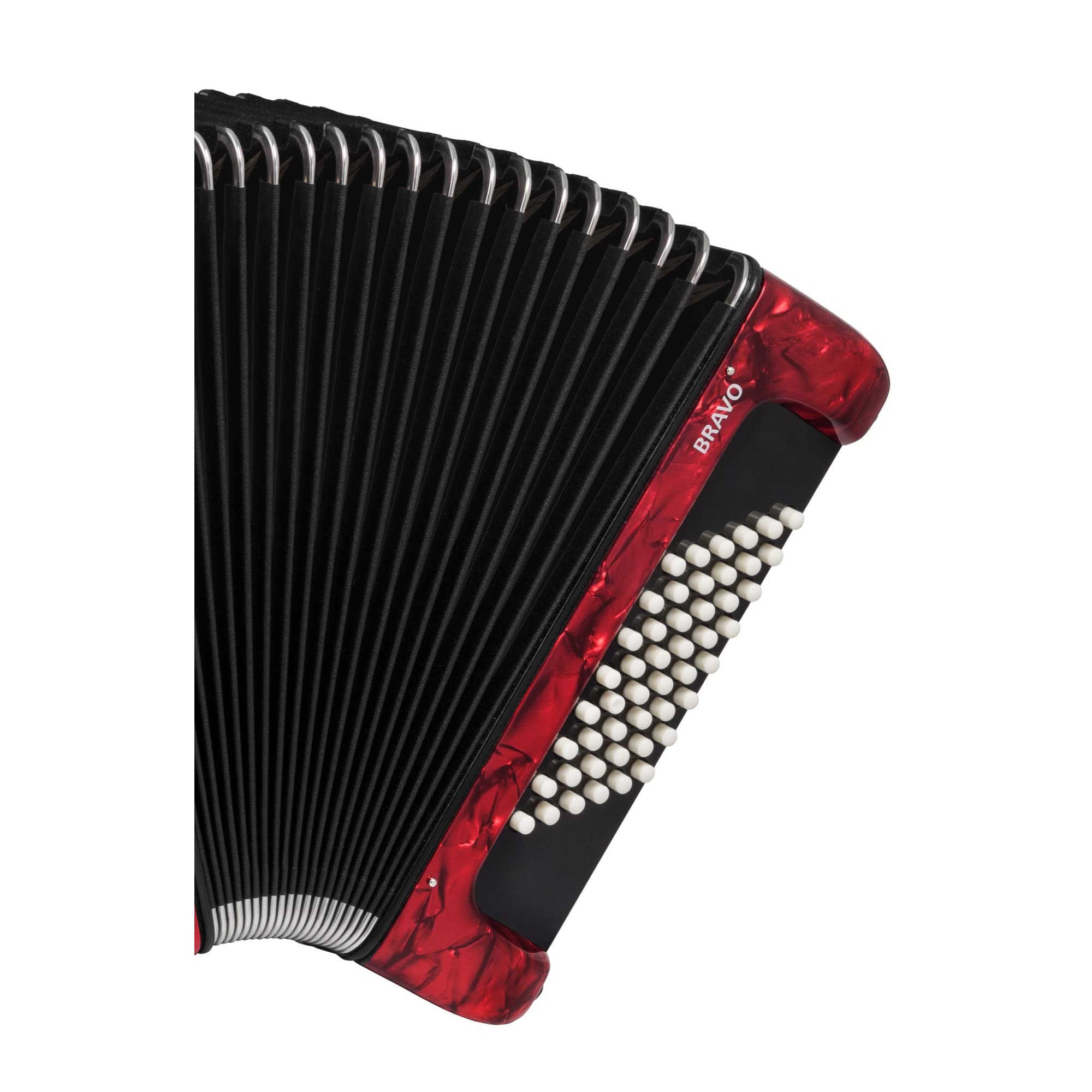 Hohner Bravo II 48 Chromatic Piano Key Accordion - Pearl Red