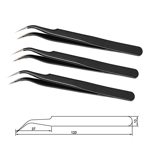 Industrial Anti-static Stainless Steel Tweezers Personal Care Eyebrow/Eyelash Tweezers (ESD15)