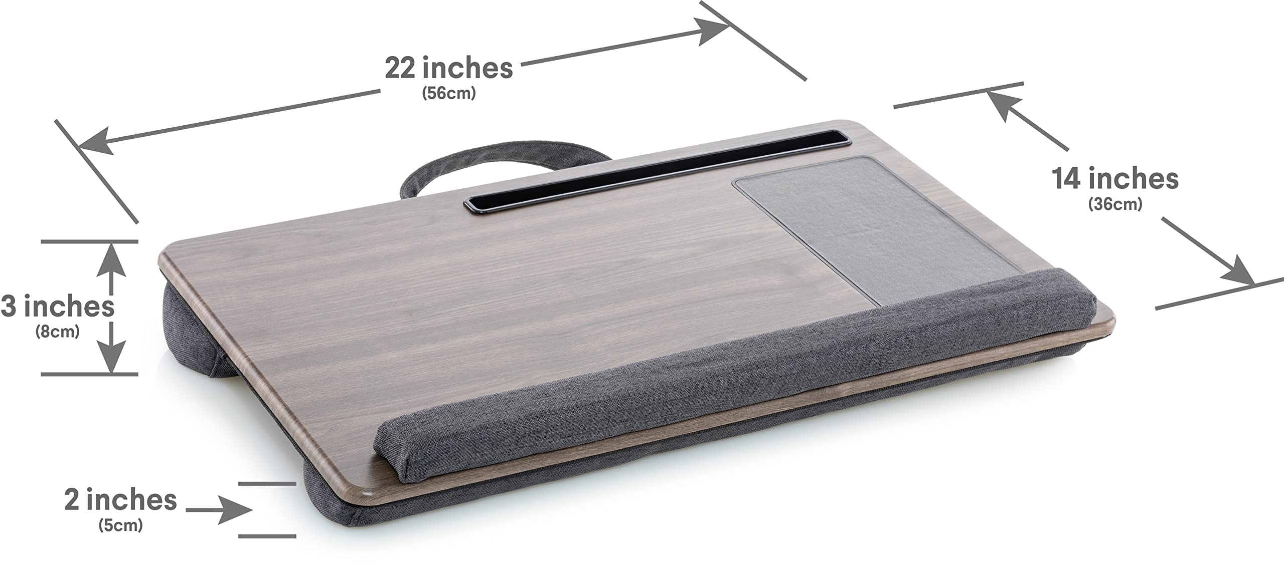 Husband Pillow Combo - Backrest Pillow with Arms : Medium Red & Foldable Laptop Tray : Gray - Memory Foam Reading Pillows for Bed w/Removable Neck Roll & Laptop Bed Tray Table