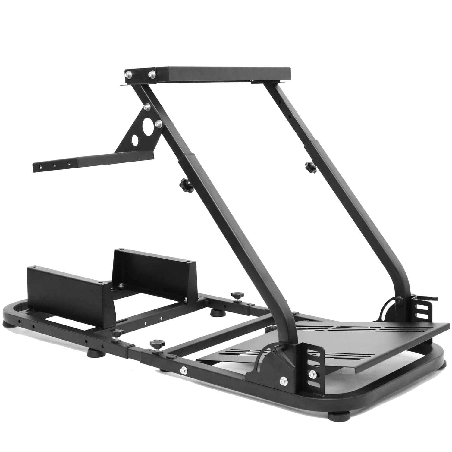 Minneer PRO Racing Wheel Stand Height Adjustable with Upgraded Rear Seat Frame & Shifter Upgrade for Logitech/Thrustmaster, Gaming Steering Simulator Cockpit Wheel and Pedals Not Included