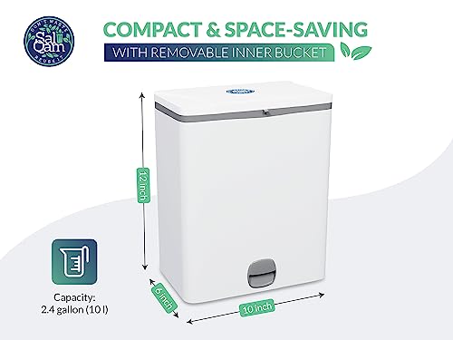 SALQAM Compost Bin for Kitchen - Lightweight & Stable Indoor Compost Bin - 10 L /2.4 Gallon Capacity - Removable Inner Bucket Kitchen Compost Bucket