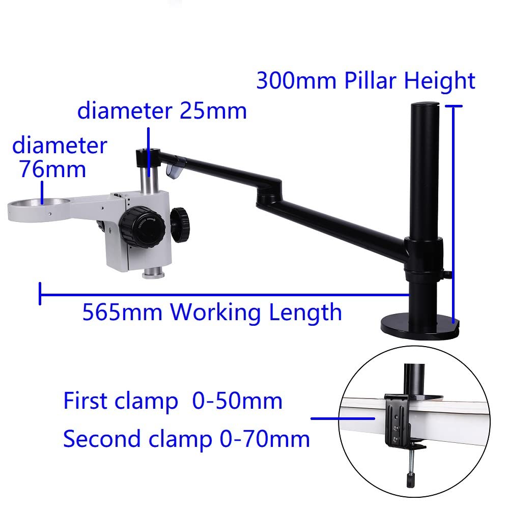 QDLZLG Adjustable Microscope Stand Holder Metal 25MM Pillar Binocular Trinocular Microscopio Bracket Table Clamp Support (Color : E, Size : See Figure)