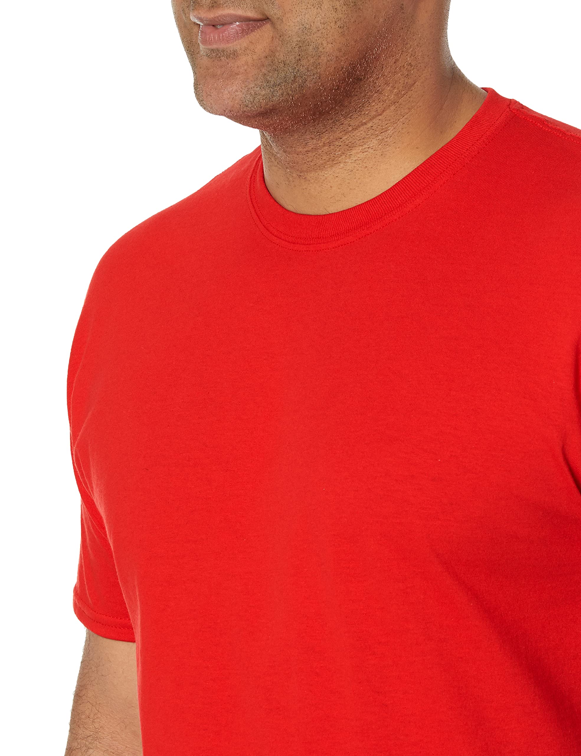 Gildan mens Heavy Cotton T-shirt, Style G5000, Multipack Shirt, Red (2-pack), Large US