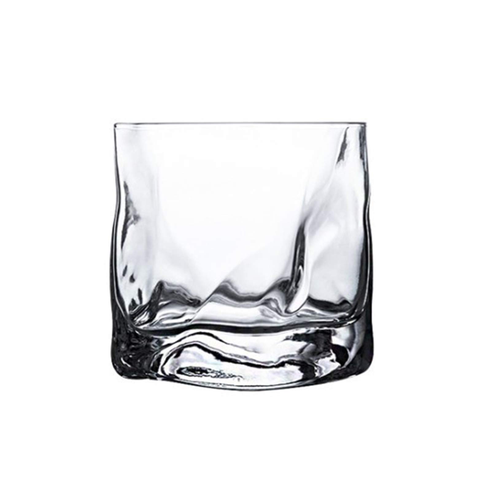 Keqin 250ML Irregular Glassware Diamond Twisted Wavy Crystal Whiskey Glass Set, 35 - Ounce, Set of 6, Unique Gift for Men or Women
