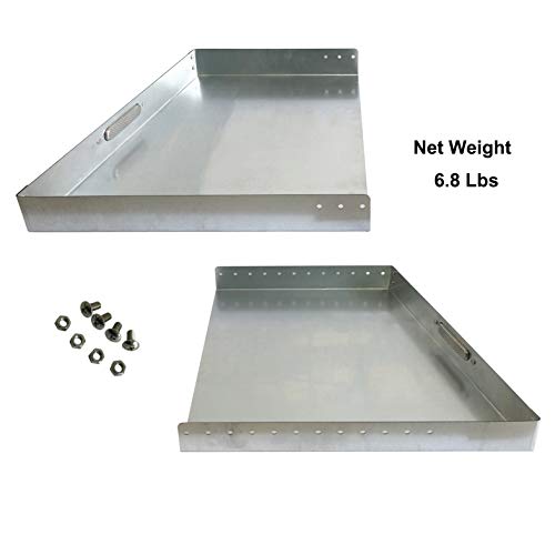 Hi-Flame Fireplace Tray-Expandable/Adjustable Ash Pan with Handles for Up to 30" Fire Place Grate-Nuts and Bolts Included, Sliver Color