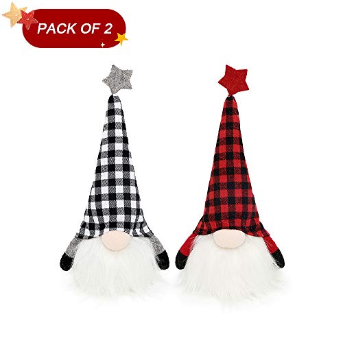 HAUMENLY Christmas Gnome Lights, Gnomes Christmas Decorations 6 Hours Timer, Christmas Gnome Decor Home Party Decoration - 11x4 Inches, Pack of 2