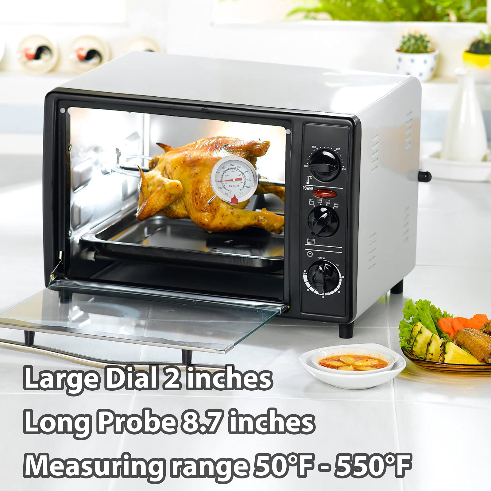Instant Read Meat Thermometer Deep Fry Thermometer Oven Thermometer with Dial Thermometer(10-290℃/50-550℉) for Turkey BBQ Grill Oil by AikTryee
