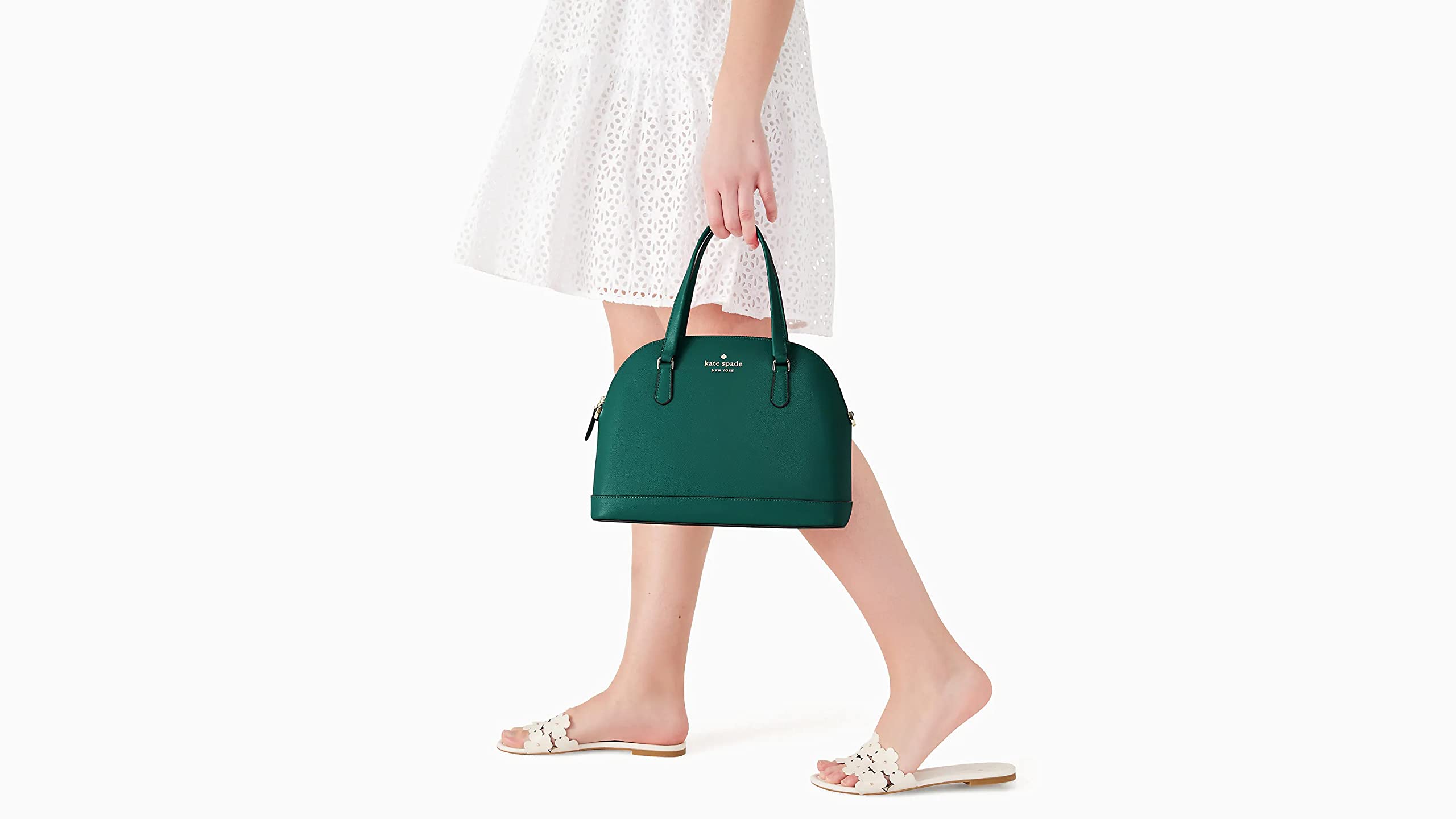Kate Spade New York Sadie Dome Satchel Medium (Deep Jade)
