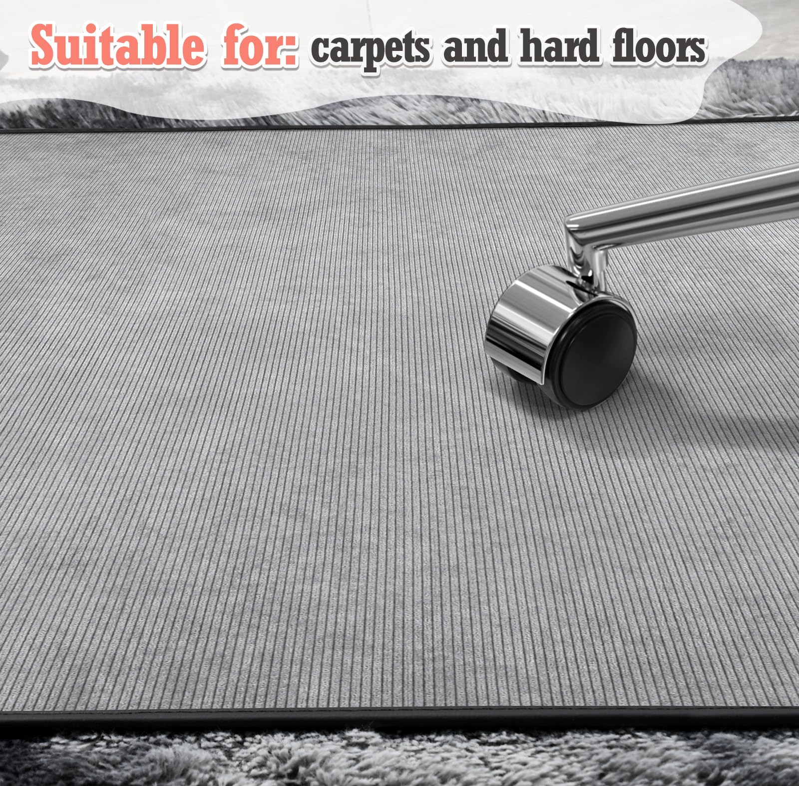 Heavy Duty Office Chair Mat for Carpet and Hardwood Floor Bohemian Desk Chair Mat Rug 36'' x 48'' Jacquard Woven Surface Floor mats for Office Home