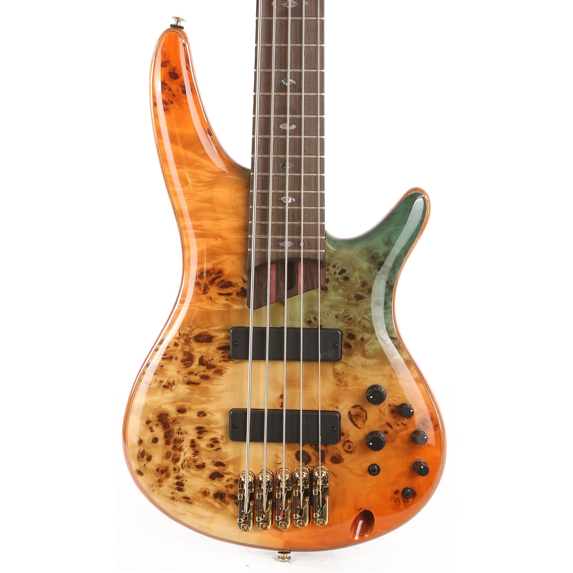 Ibanez SR1605DW SR Premium 5-String Electric Bass Guitar, Bound Panga Panga Fretboard, Autumn Sunset Sky