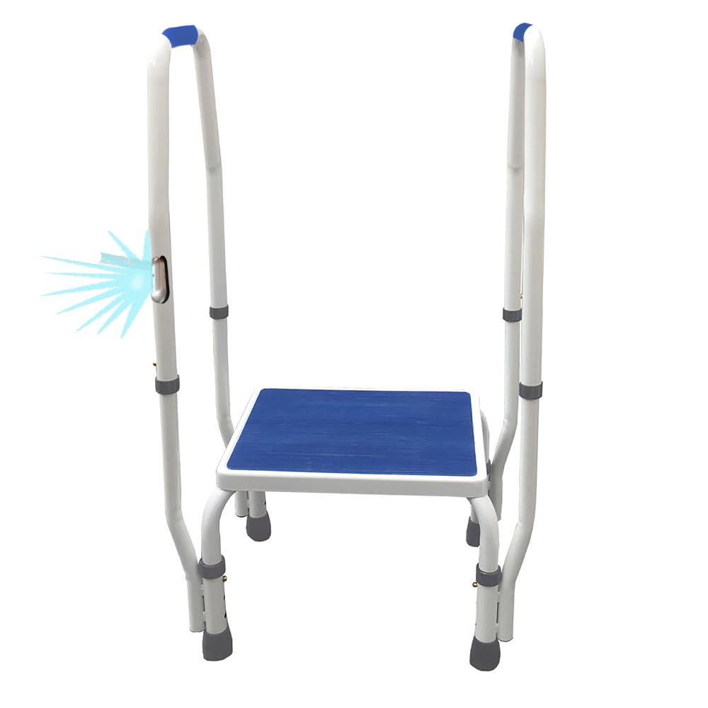 Platinum Health Bed Step 2.0 Voted #1. Adjustable Height Step Stool/Motion Activated Light. Portable Medical Step Stool for easy bed entry/exit. Double Handle for Extra Safety. 600lb Capacity.