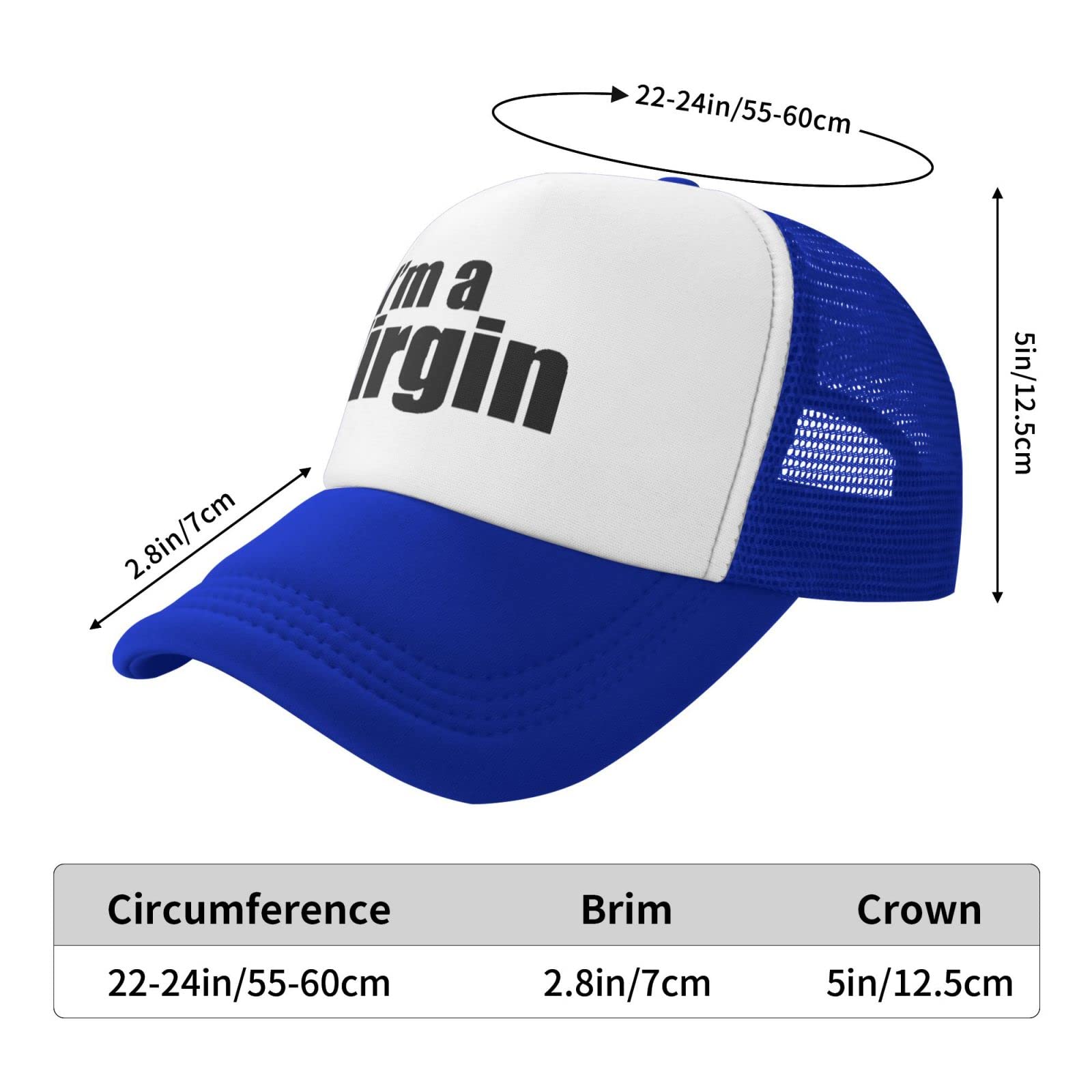KMIVQGE Trucker Hat,Adjustable Mesh Cap,Unisex Baseball Hat,Suitable for Sports,Fishing,Travel. Blue
