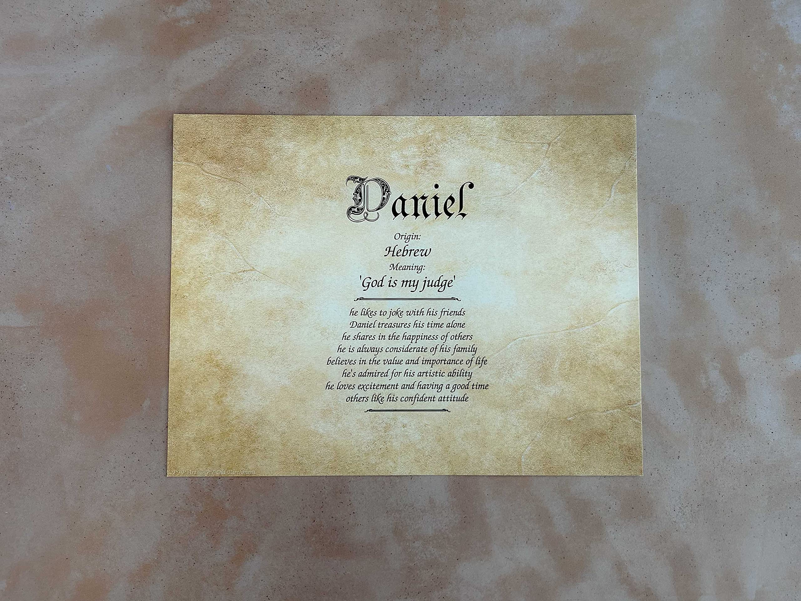 OLD PARCHMENT - Personalized ANY First Name Meaning Keepsake Print 8.5 x 11 | Artwork Home Decor Kids Room Brown 8.5 x 11 Inch