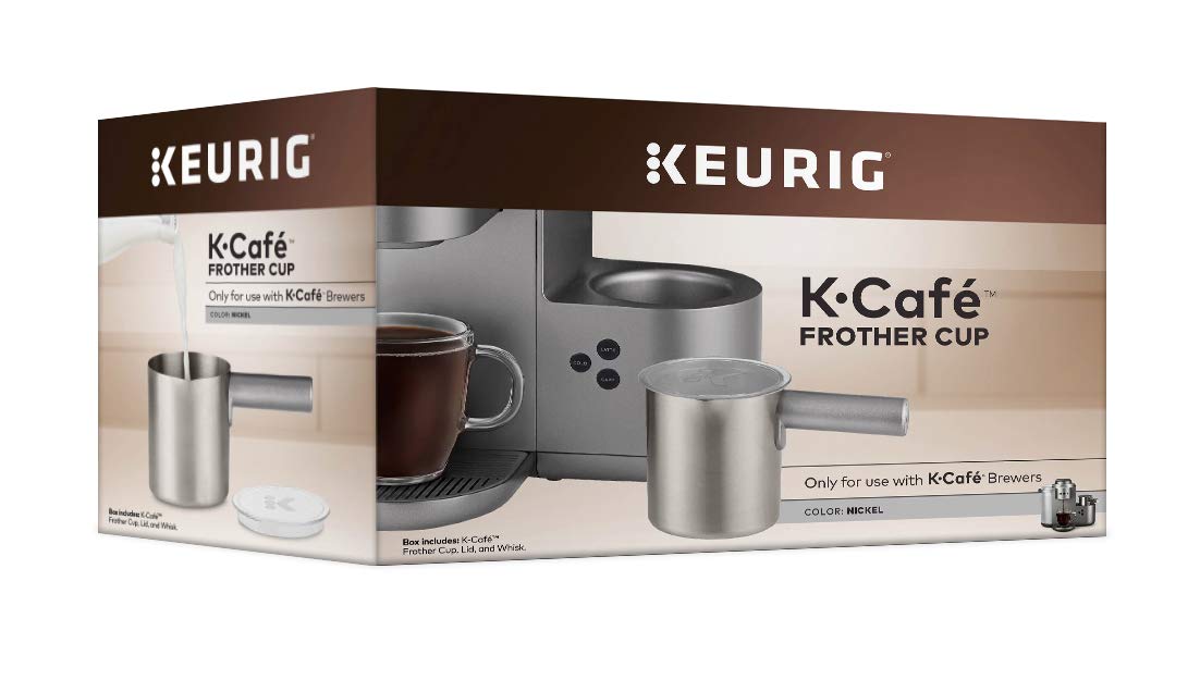 Keurig K-Café Milk Frother Cup Replacement Part or Extra,80 milliliters Hot and Cold Frothing, Compatible with Keurig K-Café Coffee Makers Only, Nickel