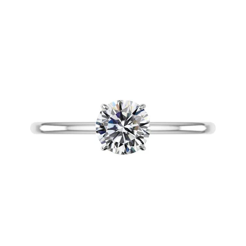 KAVYA JEWELS 2 CT Round Cut VVS1 Colorless Moissanite Engagement Ring Wedding Band Gold Silver Eternity Solitaire Halo Vintage Antique Anniversary Diamond Engagement Ring (8)