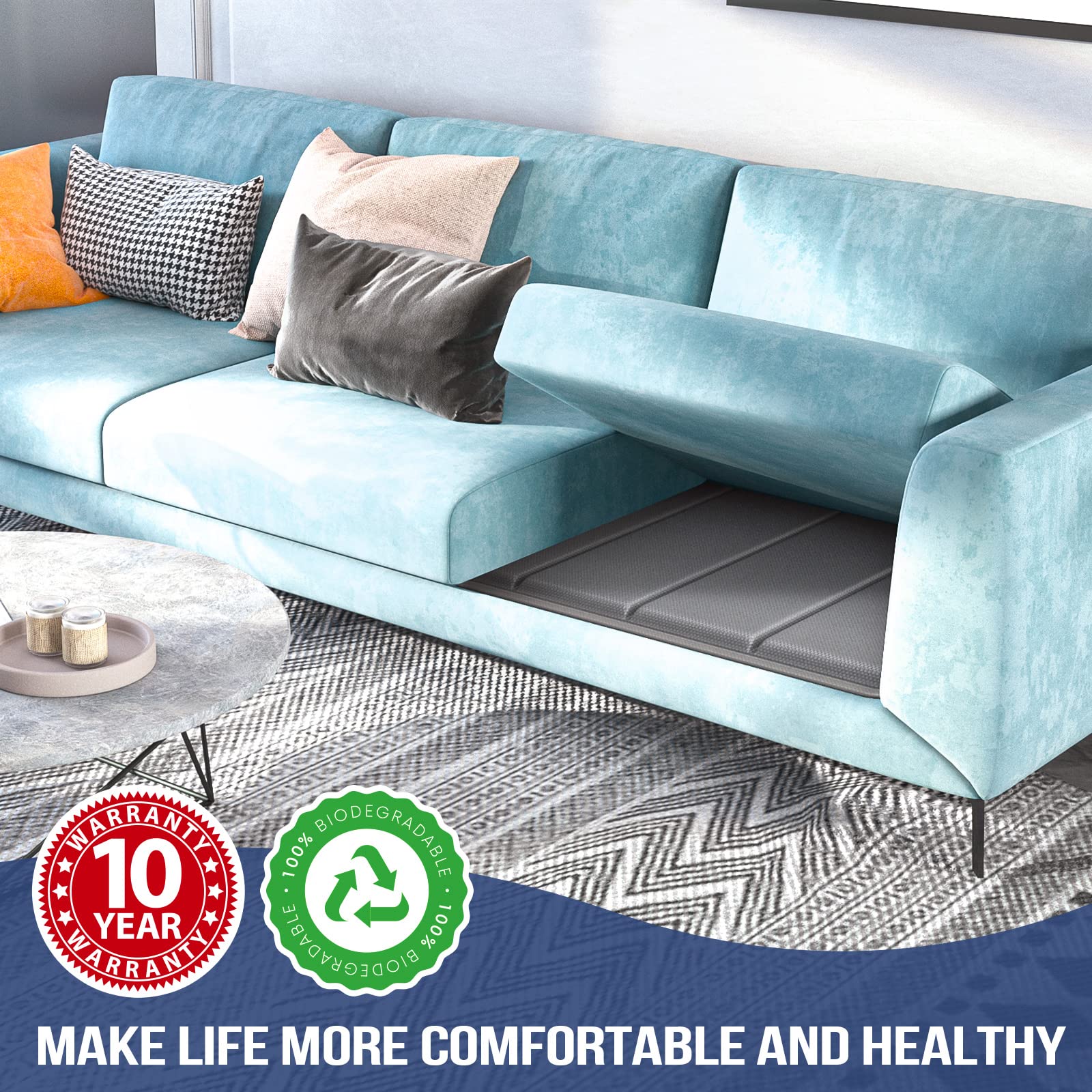 Jin&Bao Couch Cushion Support for Sagging, Heavy Duty Solid Wood Sofa Cushion Support 21＂- 45＂ for Loveseat- Couch Supporter Under The Cushions Board 100% Saver Sagging