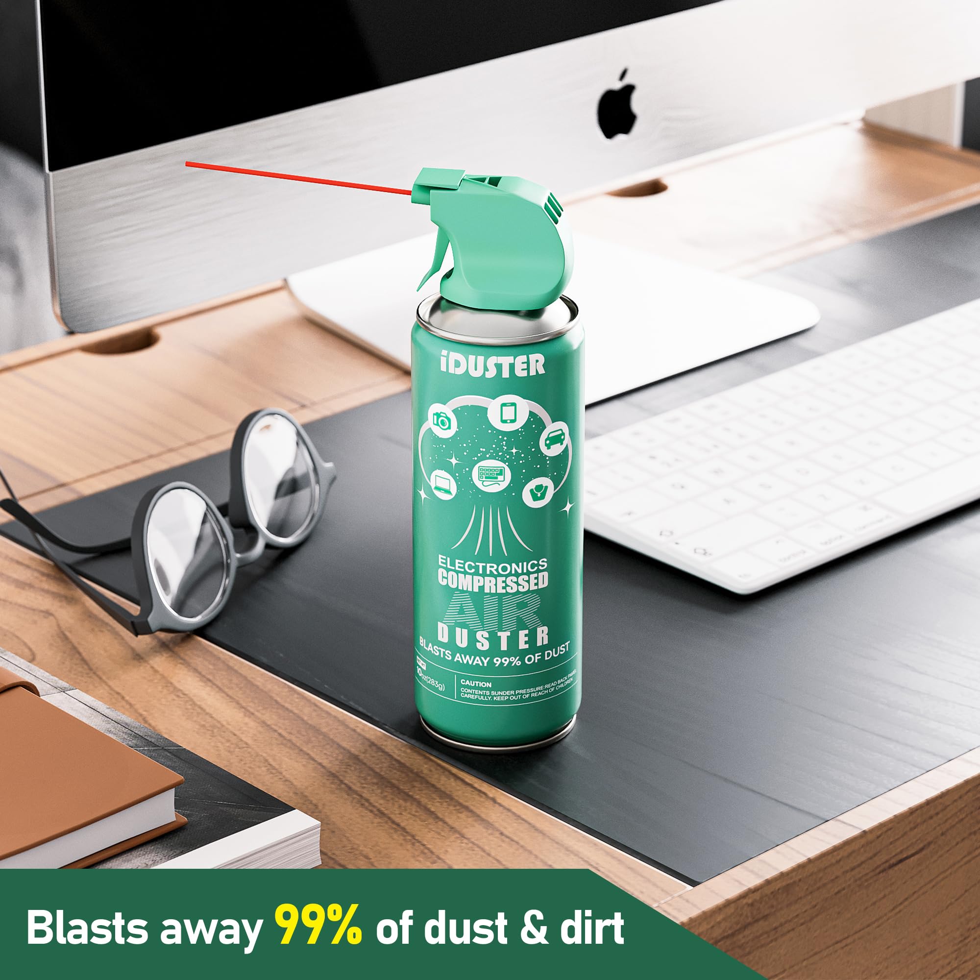 iDuster Canned Air Duster for Computer - Disposable Keyboard Cleaner Cleaning Duster for Electronics, 4PCS(10oz)