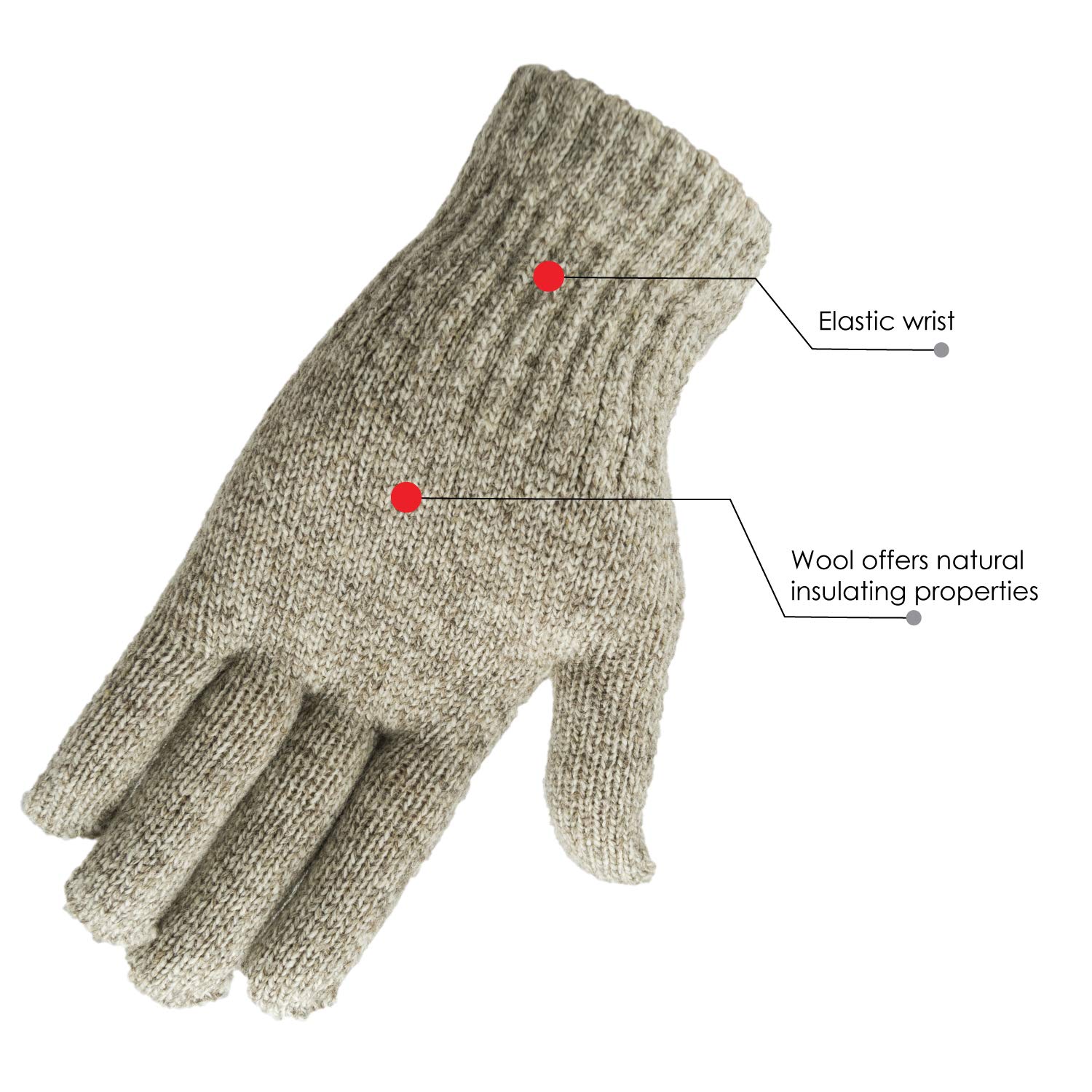 Illinois Glove Company Ragg Wool Gloves Made in the USA Style 350 (Large)