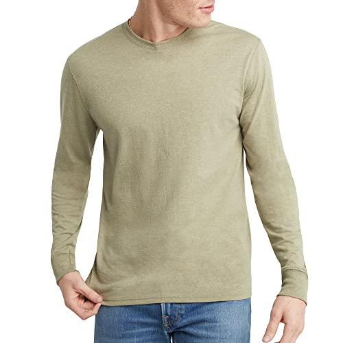 Hanes Originals Men's Tri-Blend Long Sleeve T-Shirt, Oregano PE Heather, Medium