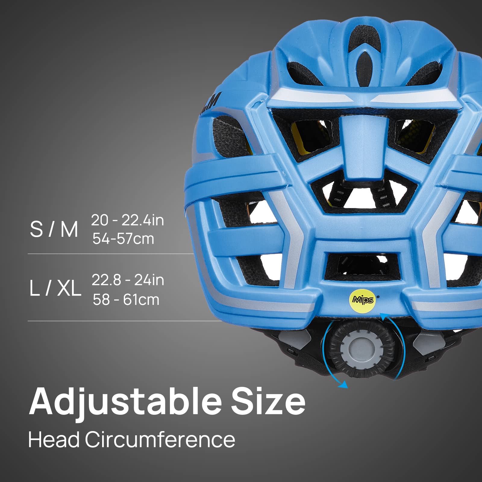 ILM MIPS Bike Helmet Adult Cycling Mountain Road Riding Helmet for Men Women Lightweight and Adjustable B3-23A