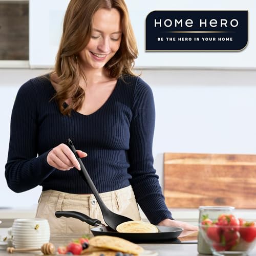 Home Hero Silicone Kitchen Utensils Set - Cooking Utensils Set - Silicone Cooking Utensils Set - Silicone Utensil Set - Silicone Utensils For Cooking Kitchen Utensil Set (44 Pcs - Black)