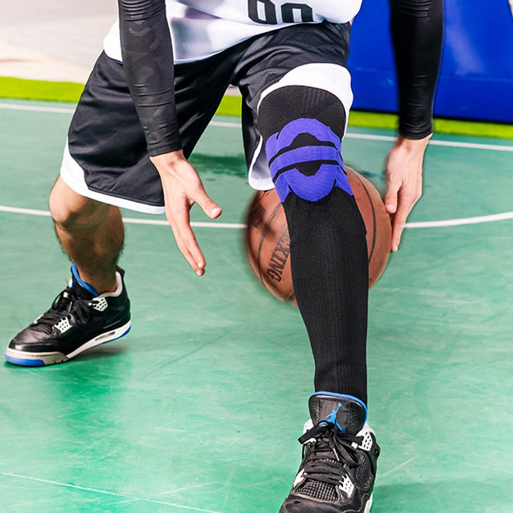 Knee Brace Leg Compression Sleeve, Knee Compression Sleeve Long with Patella Gel Pad Side Stabilizer, Full Leg Sleeves Apply to for Thighs, Calves, Knees, Running and Basketball Medium