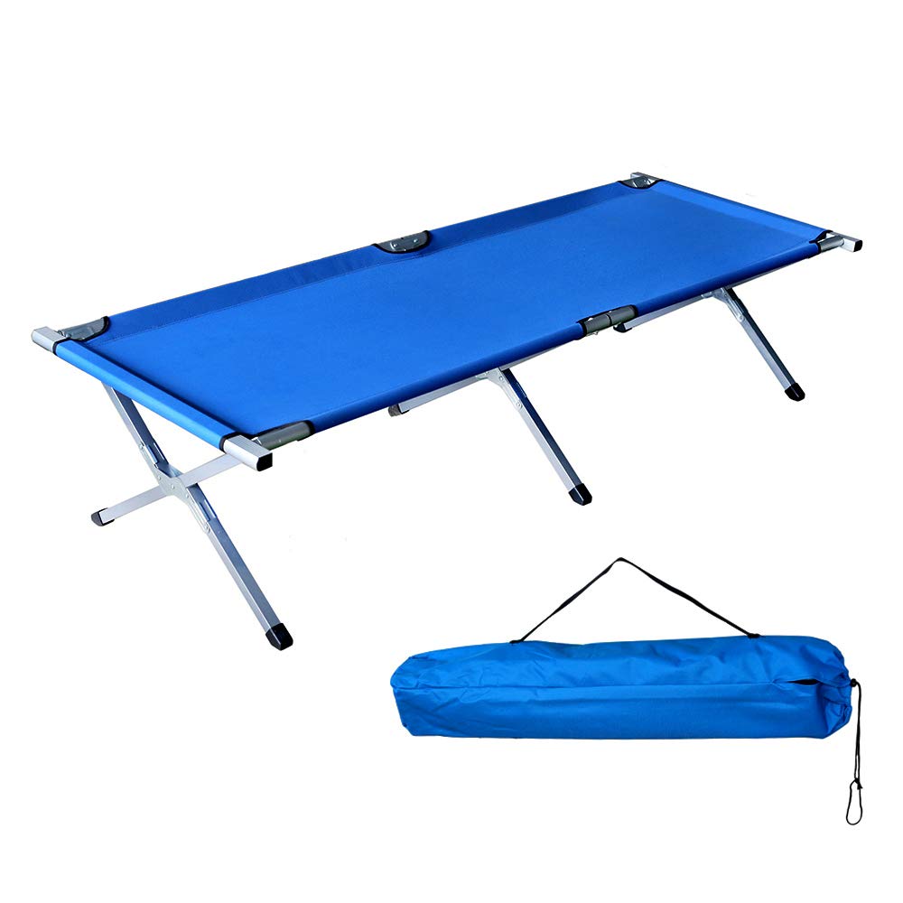 Homevibes Folding Lightweight Bed & Portable Camping Cot with Carry Bag for Adults Hiking Hunting Traveling, Camping Bed,Blue