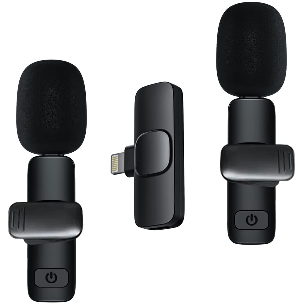 mcoplus 2Pack Plug and Play Wireless Lavalier Microphone for iPhone iPad,2 Clip-on Mics for iPhone Video Recording, YouTube, Interview, TikTok, Vlog, Live Stream,YouTube