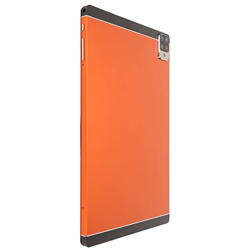 Qinlorgo HD Tablet, Orange Tablet 5G WiFi 10.1 Inch Aluminum Alloy for Office (US Plug)