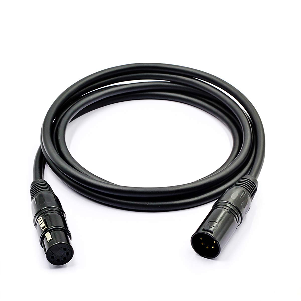 HOSONGIN 5 PIN XLR DMX Cable Adapter 20 Feet, DMX512 5PIN XLR Male to Female 5-PIN DMX Cable