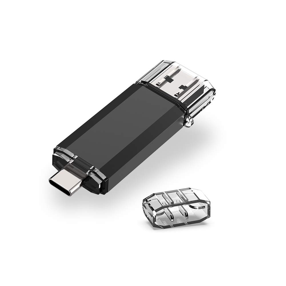 JOIOT Type C Flash Drive 128GB 2 in 1 OTG Jump Drive (USB-A 3.0/USB-C 3.0) Memory Stick for Type-C Smart Phone, MacBook, Tablet, Pixel, Samsung Galaxy, PC(Black)