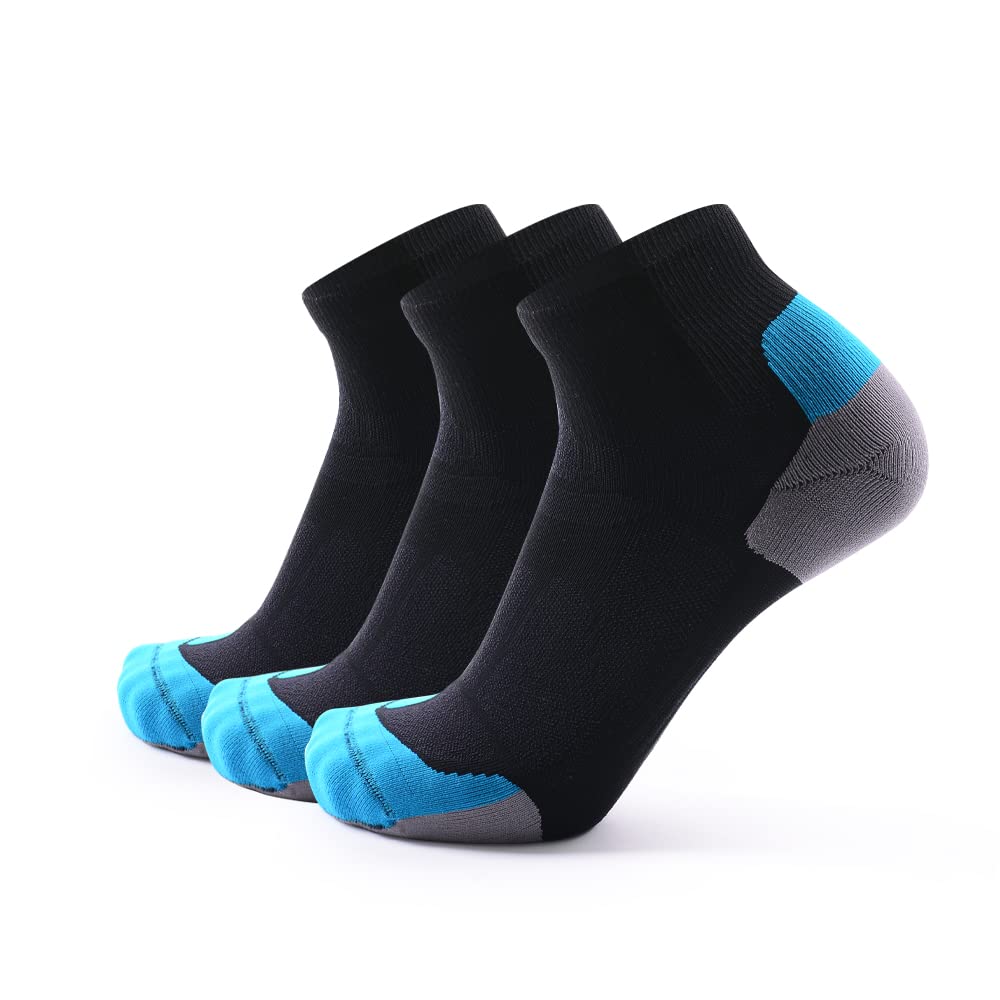 limide Athletic Sports Running Socks Coolmax Mens Moisture Fast Dry Compression Seamless Socks 3 Pairs(Size Medium 7-11)