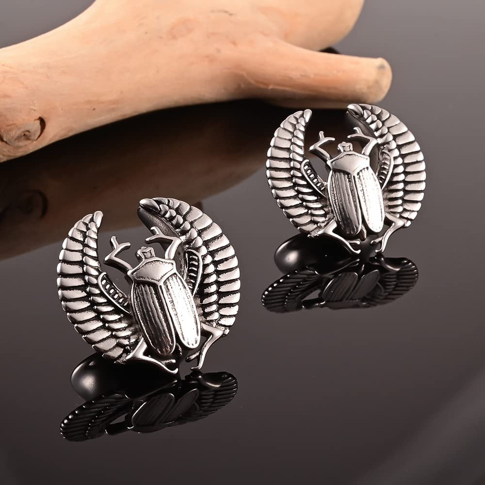 Maxbott 2PCS 8-25mm Stainless Steel Retro Saddle Ear Tunnels Plugs Expander Stretchers Gauges Body Piercing Jewelry