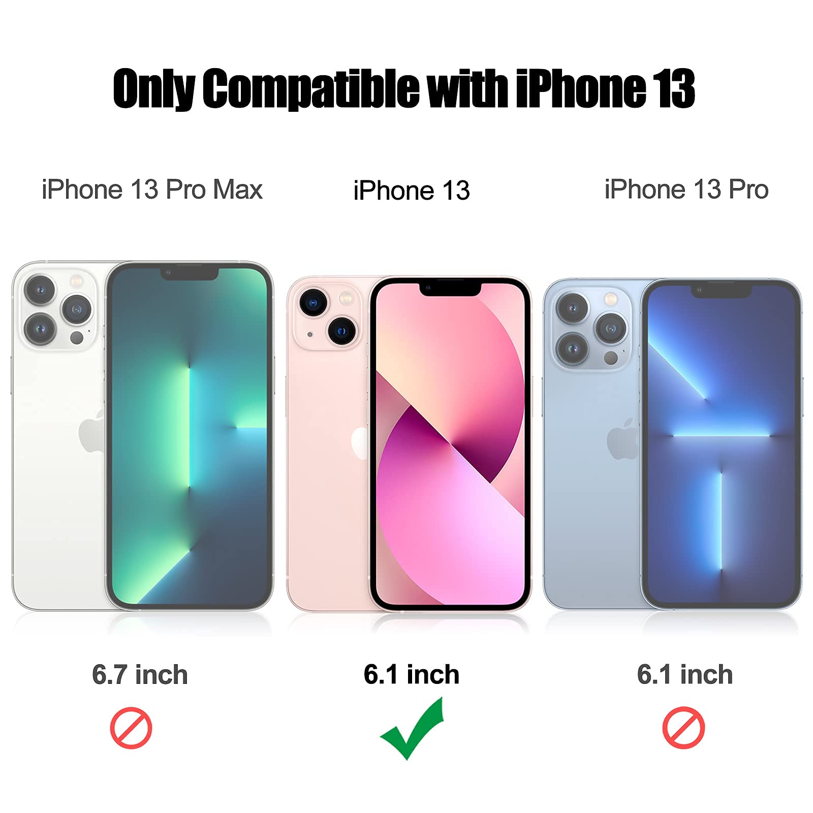 JAME for iPhone 13 Case with Screen Protector [2 Pcs], Slim Soft Bumper Case for iPhone 13, Heavy-Duty Protection Phone Case for iPhone 13 with Ring Holder Kickstand Case for iPhone 13 6.1 Inch, Black