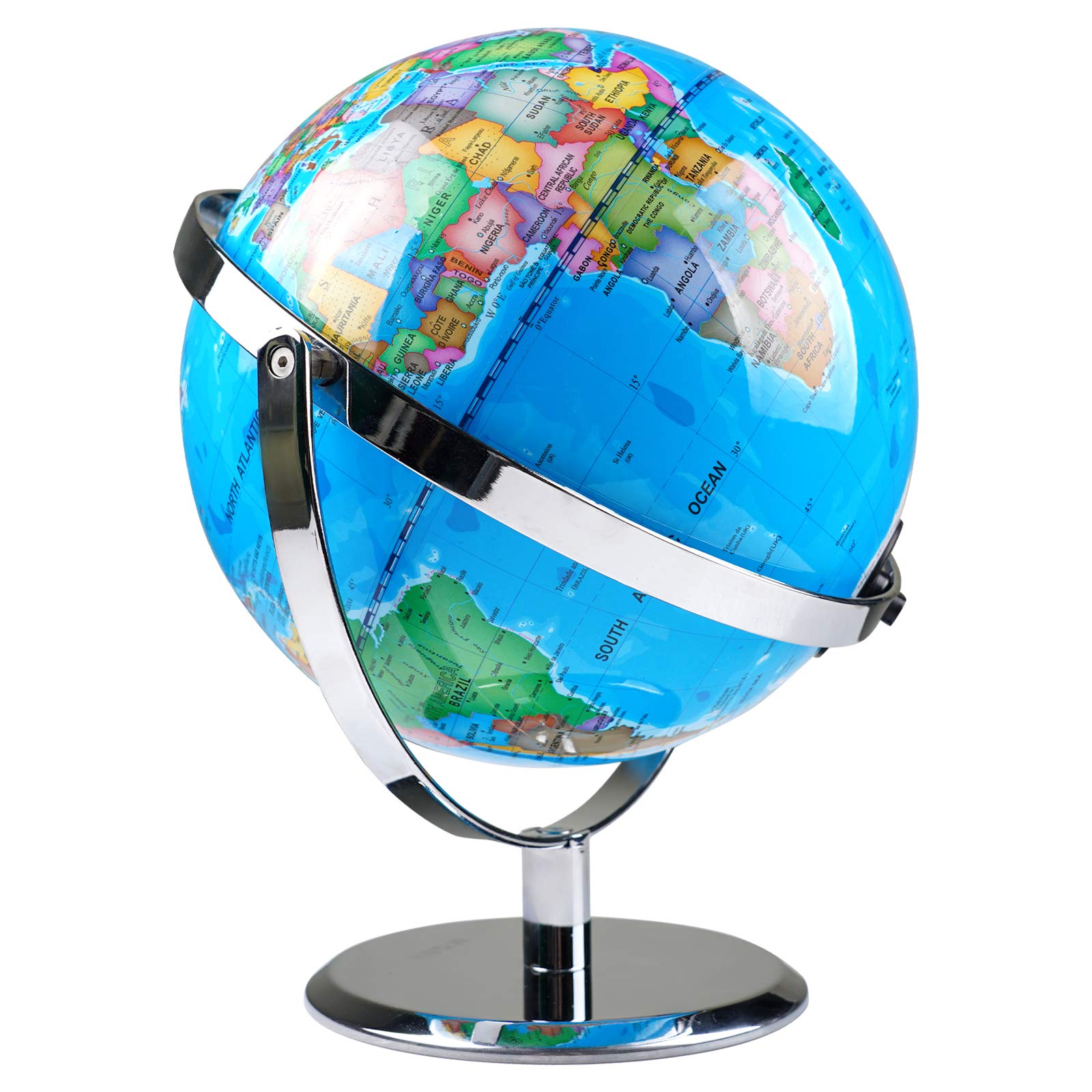 Interactive Globe for Kids Learning 9 Inchs Illuminated Night Light Built-in LED Decor 720° Rotation Educational Globes of The World with Stand Augmented Reality Toy for Cafe Home & Office Decoration…