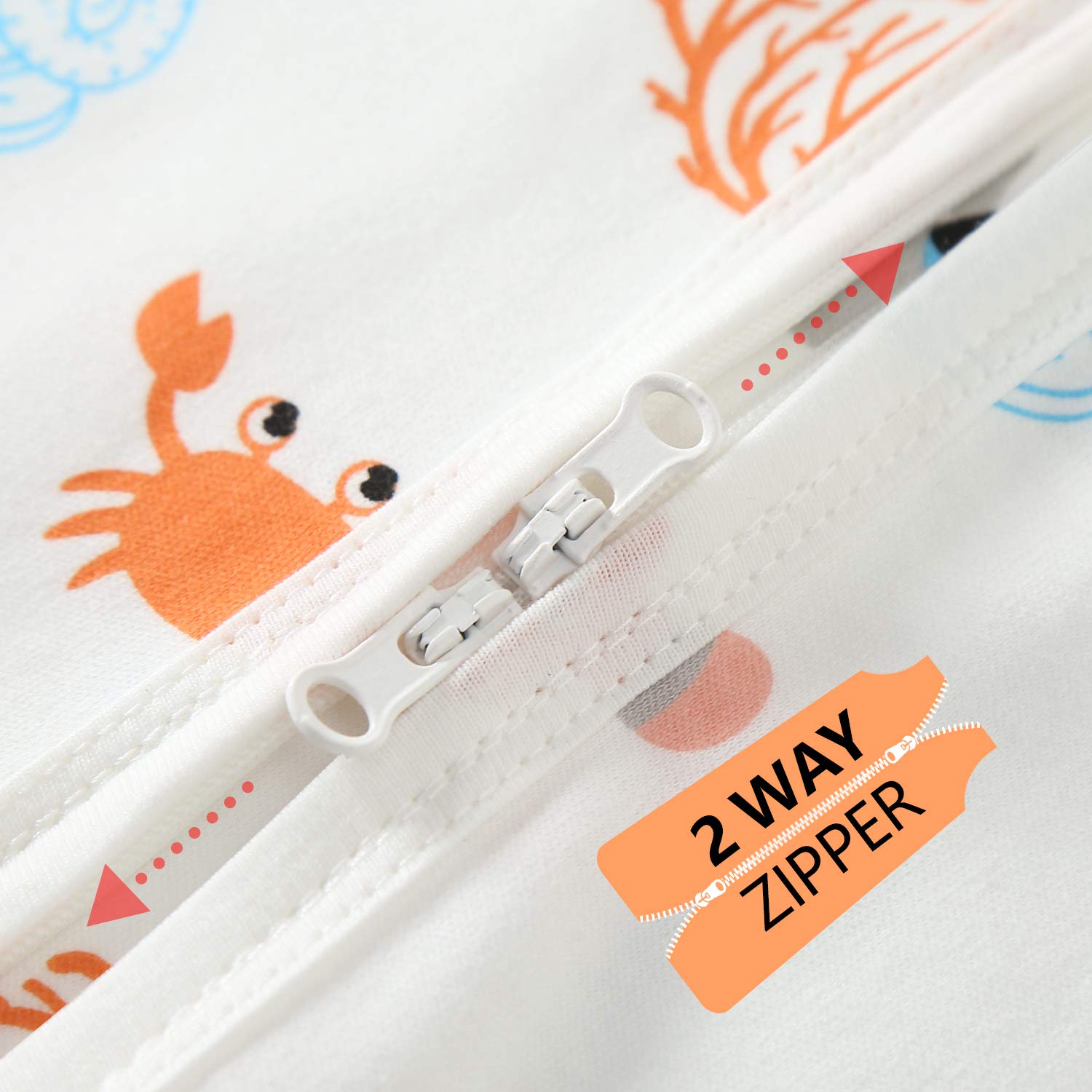 Mosebears Sleep Sack Baby Wearable Blanket with 2-Way Zipper,0.5 TOG Cotton Sleep Sack Unisex (2 Pack, XL(18-24 Months))