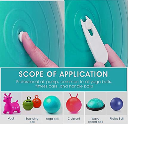 LORJE Exercise Ball Plug Replacement Kit with Needle, Nozzle, and Rubber Hose for Yoga, Pilates, Soccer, Basketball, Volleyball - 8 Pieces