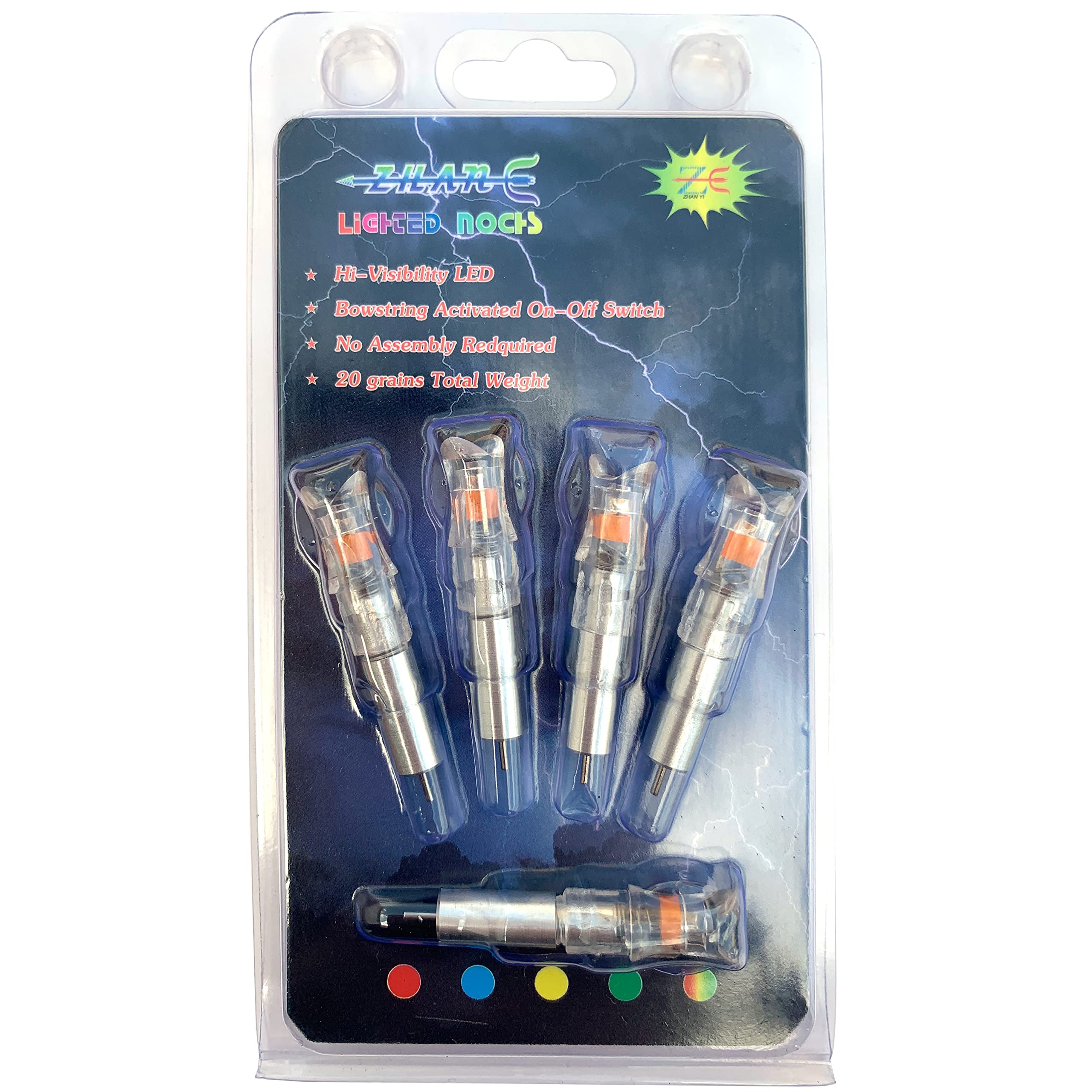 Lighted Nocks for Crossbow Arrow Bolts (Pack of 5), Crescent LED Crossbolts End .300" Inside Diameter for Archery Hunting (Red)