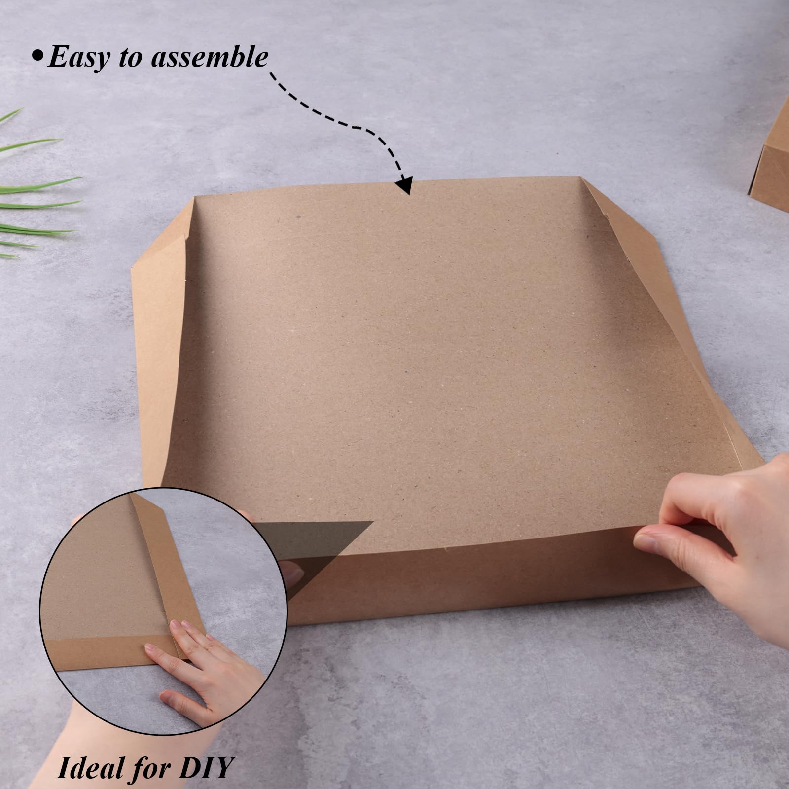 VGOODALL 5PCS Gift Boxes with Lids, 11.8 x 9.5 x 1.6 Inches Brown Gift Box Bulk for Birthday Party