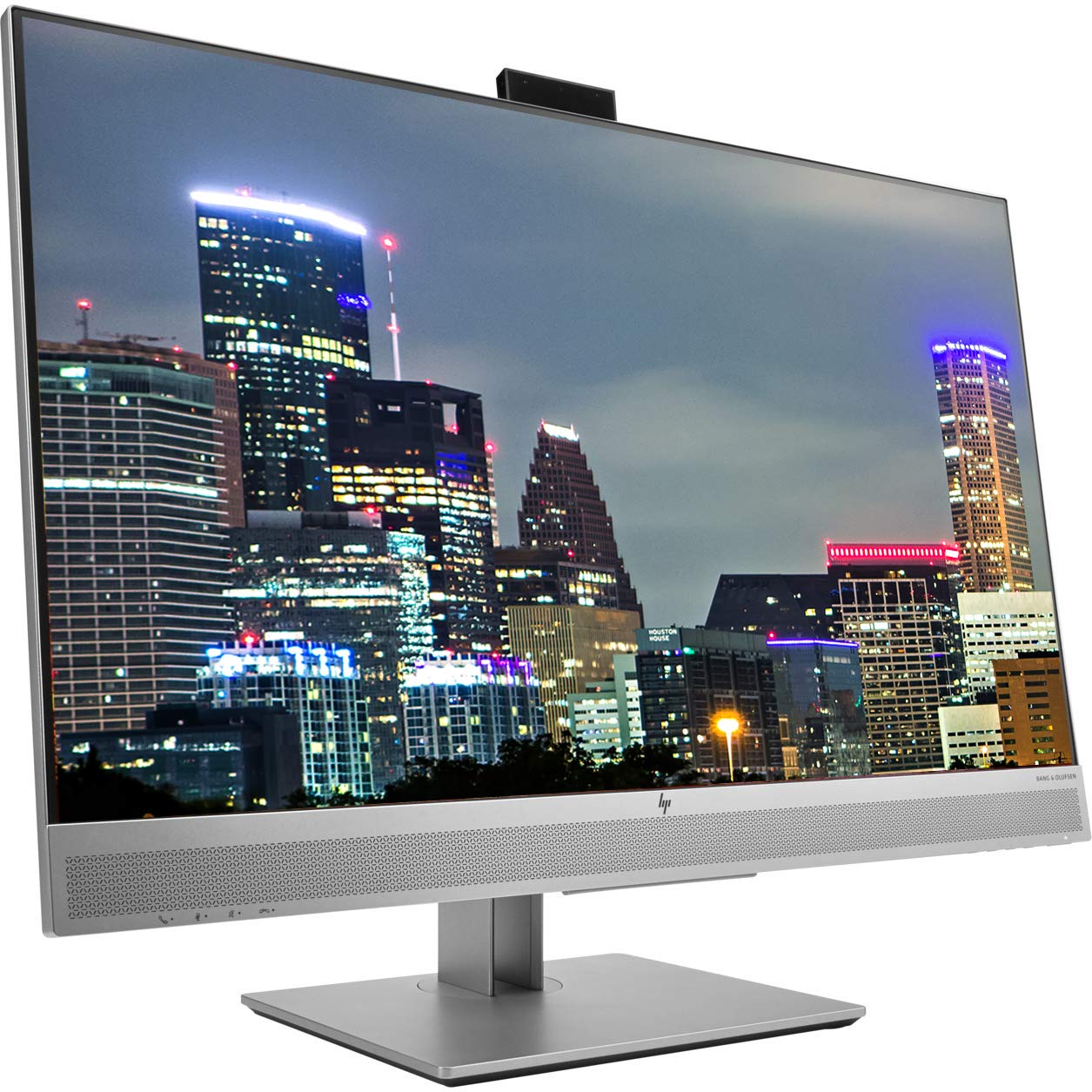 HP EliteDisplay E273m 27 Inch LED Backlit IPS Monitor (1FH51A8#ABA) 2-Pack with Built in Speakers, Webcam, and Desk Mount Clamp Dual Monitor Stand