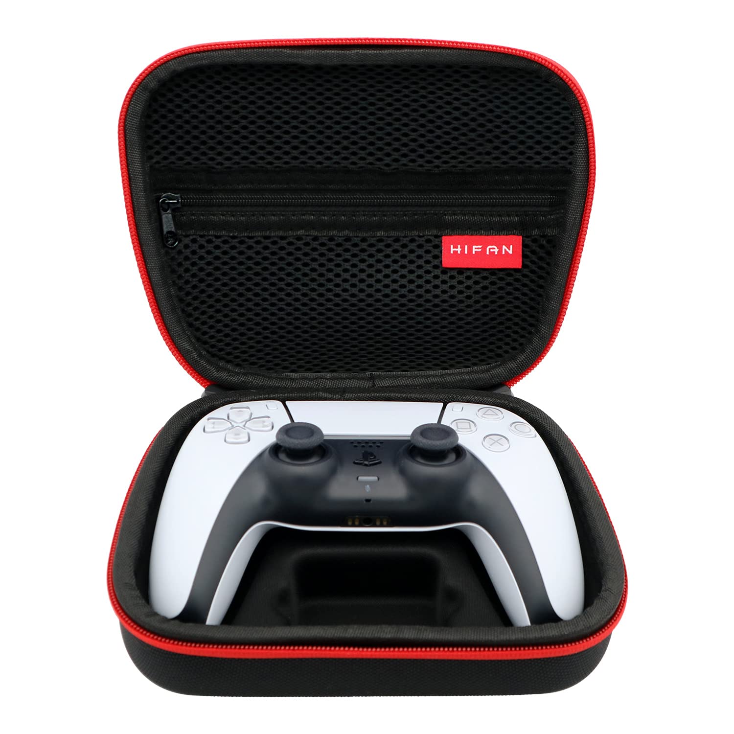 INTOOIN Controller Carry Case,Portable EVA Controller Storage Bag for PS5 Gamepad,Protective Storage Handbag Pouch Case Bag,Waterproof Anti‑Dust,Built‑in Earphone Groove