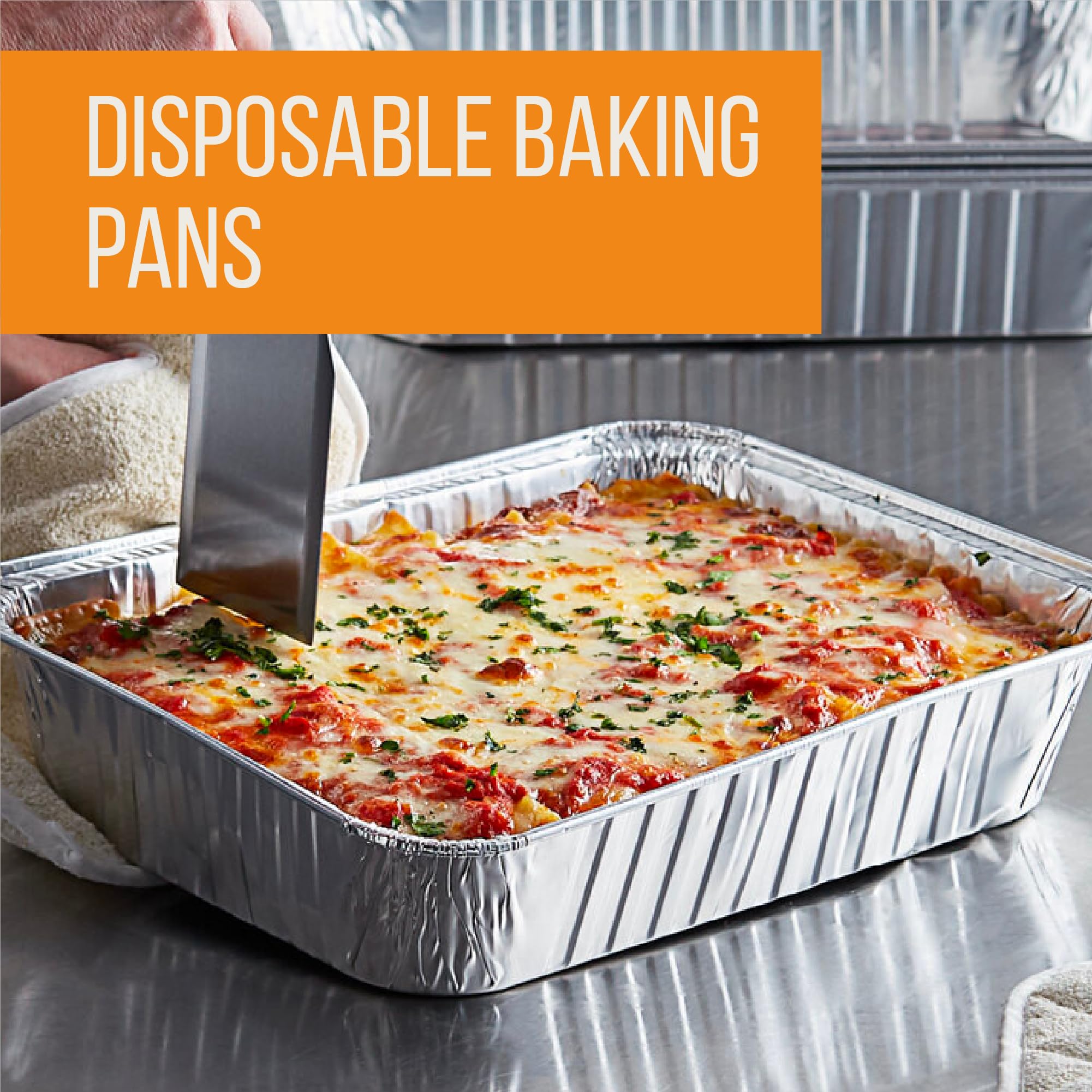 VHK HOME COLLECTION Aluminum Pans with Lid - Pack of 30/8 x 8 - Square Half Size Tin Foil Pans for Cooking, Baking, Steaming, Grilling, Smoking, Buffet & Food Prepping