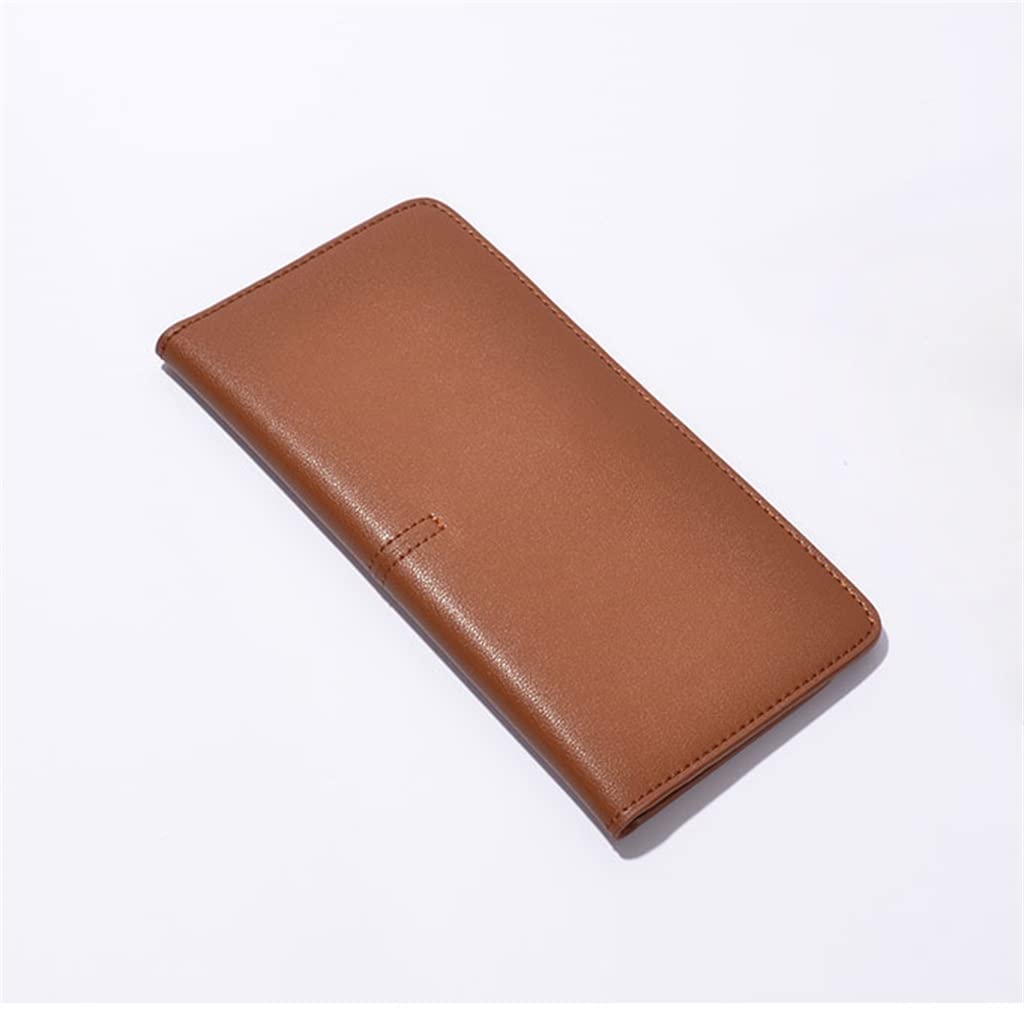 LIUZH -Thin Long Purse Female Card Bag Buckle Card Position Soft Leather Money Clip Portable Bag