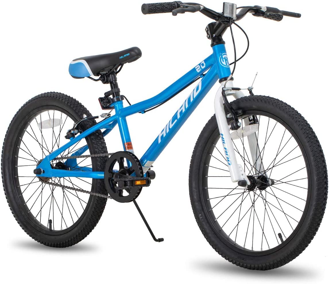 HILAND Kid Mountain Bike,Internal Cable, Magnesium Alloy Frame, 7 Speeds, Disc Brake, with Suspension Fork for Boys Girls