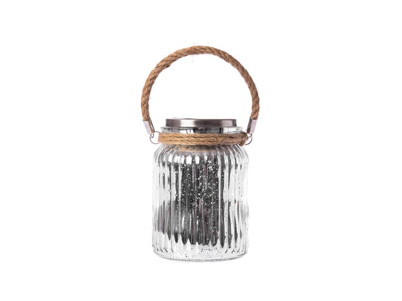 Home Zone Hanging Solar Lights - Decorative Rotating LED Mercury Glass Lanterns, 2-PK, Silver, ELM0657V