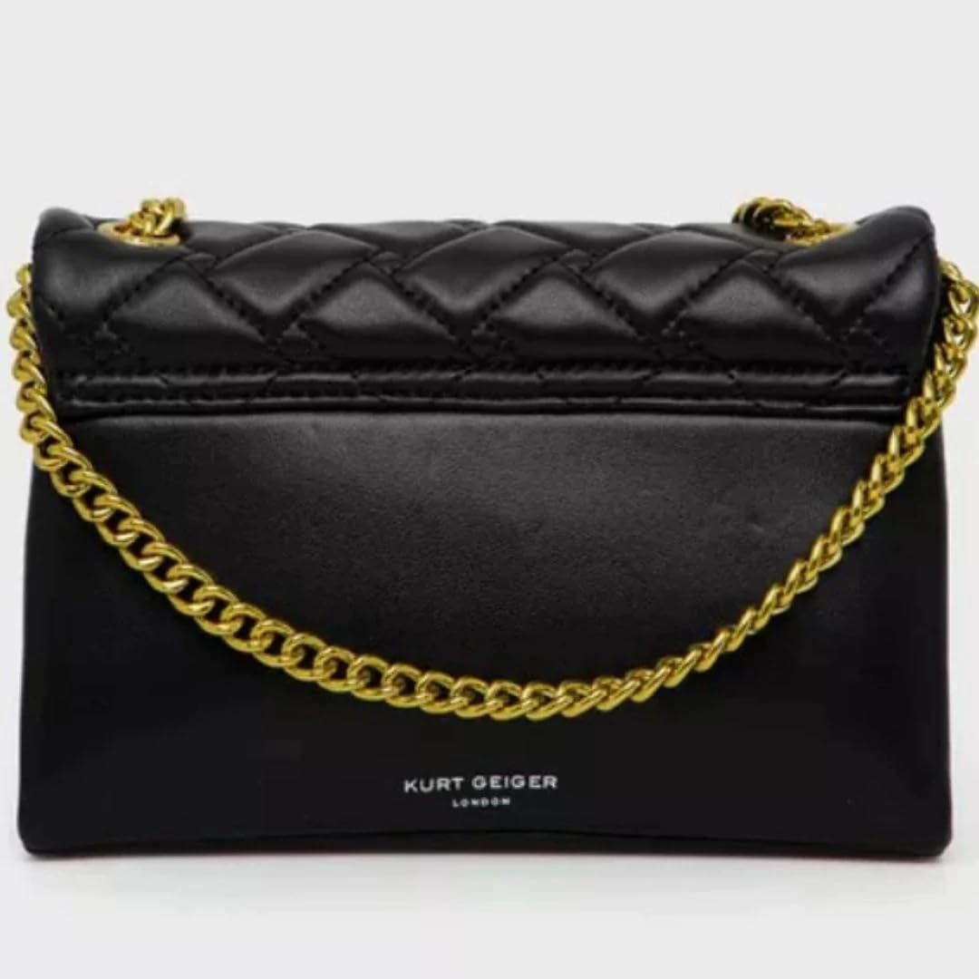 Kurt Geiger Crossbody Womens Black Kensington Drench Quilted Leather Small Bag