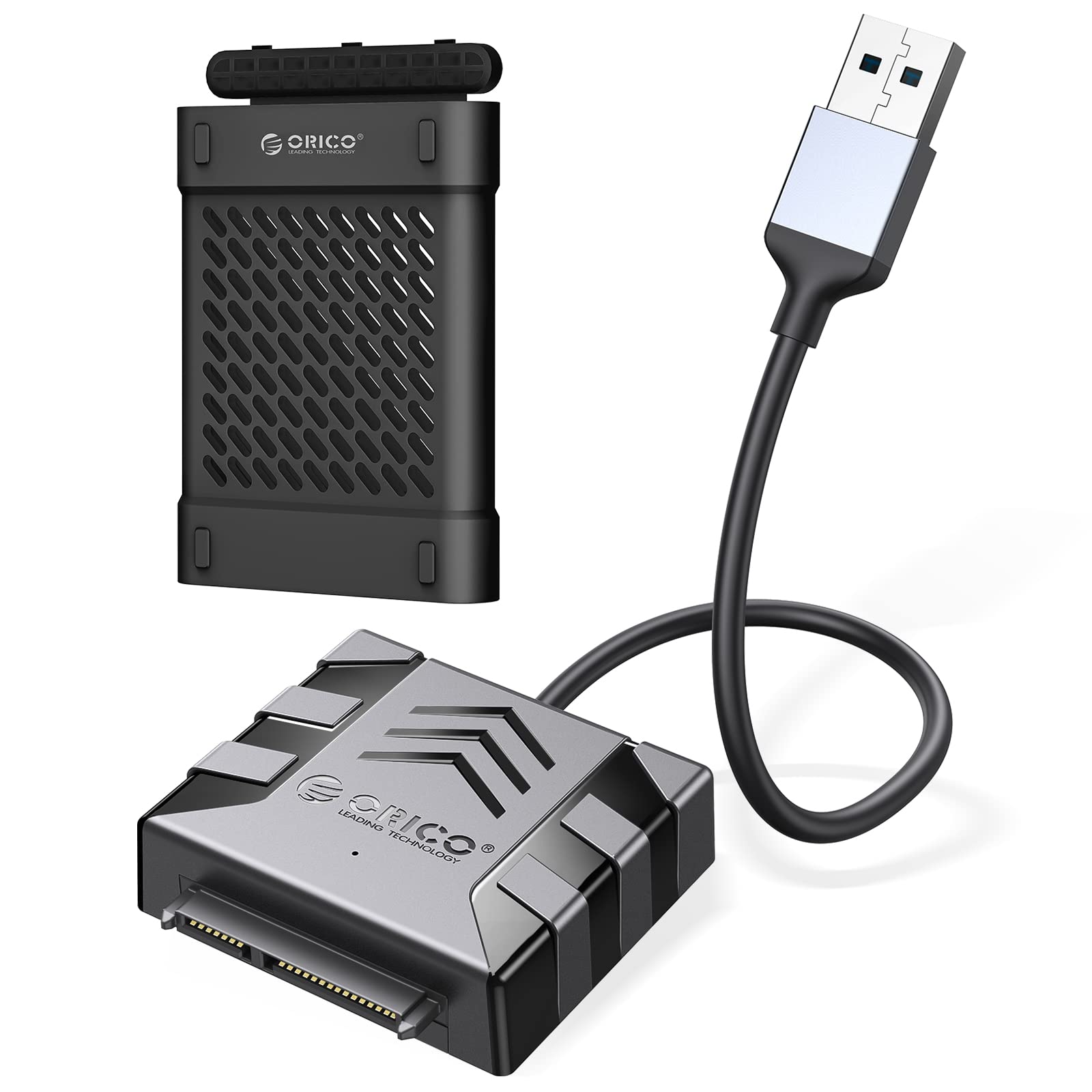 ORICO 2.5inch Hard Drive Enclosure SATA to USB Cable, USB 3.0 to SATA III Cable for 2.5 inch HDD/SSD Hard Drive Support UASP with 2.5'' Silicone Case(S1-3AB-05)