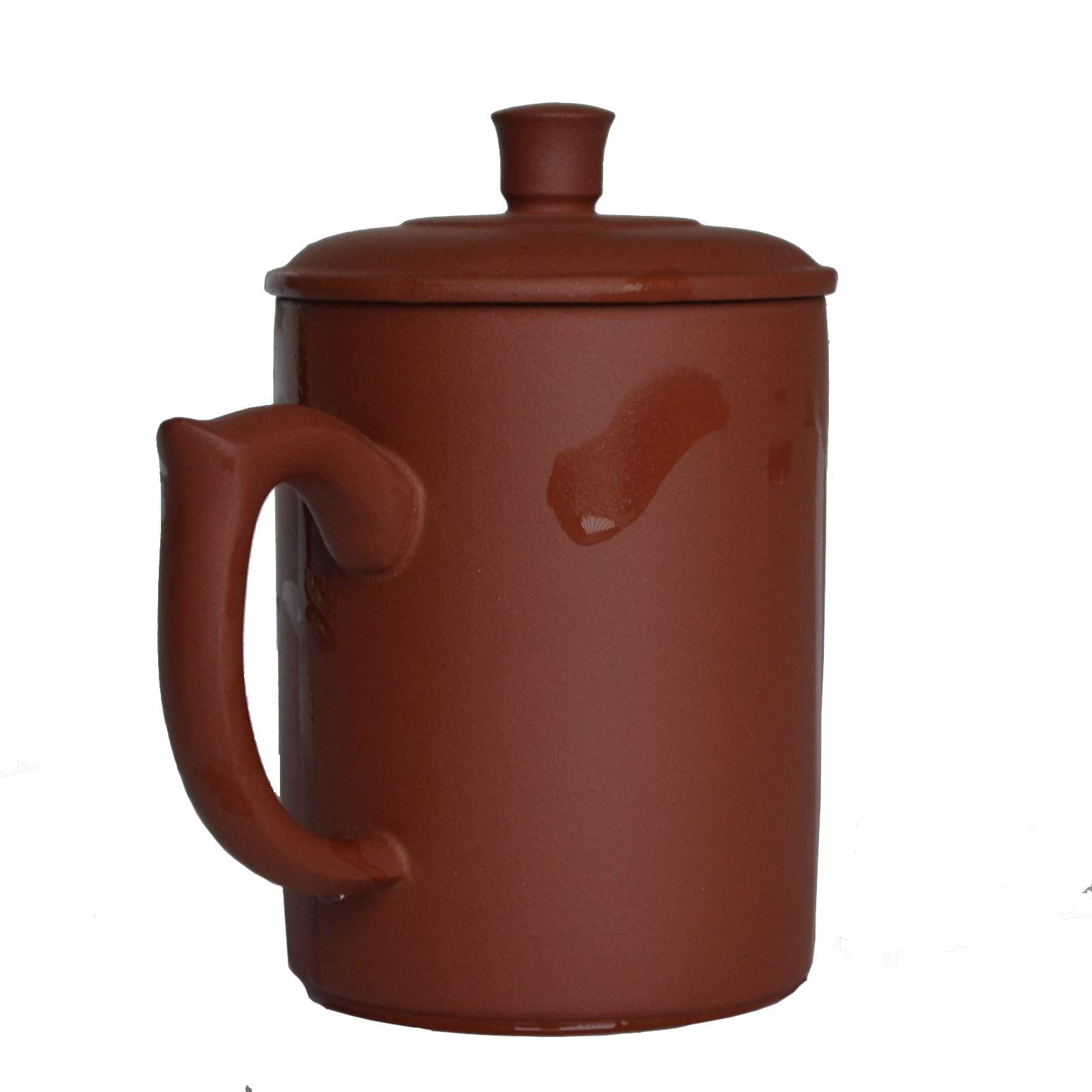 Liang baobao Purple Sand Clay Tea Cup 500ml Chinese Zisha Teacups Handle Lip Mugs (Red)