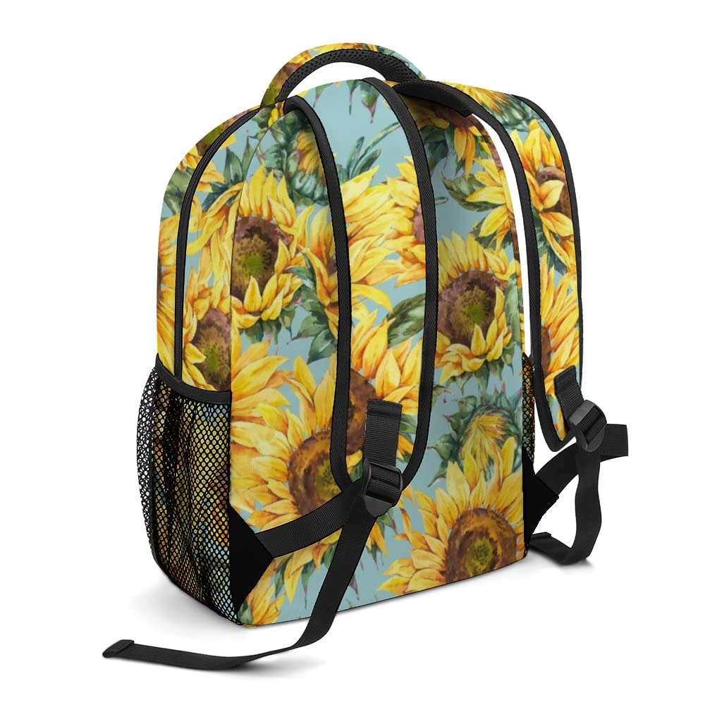 ILEABEC Backpack for Women Men Sunflowers Lightweight Laptop Backpack Sturdy Gym Backpacks Casual Daypack